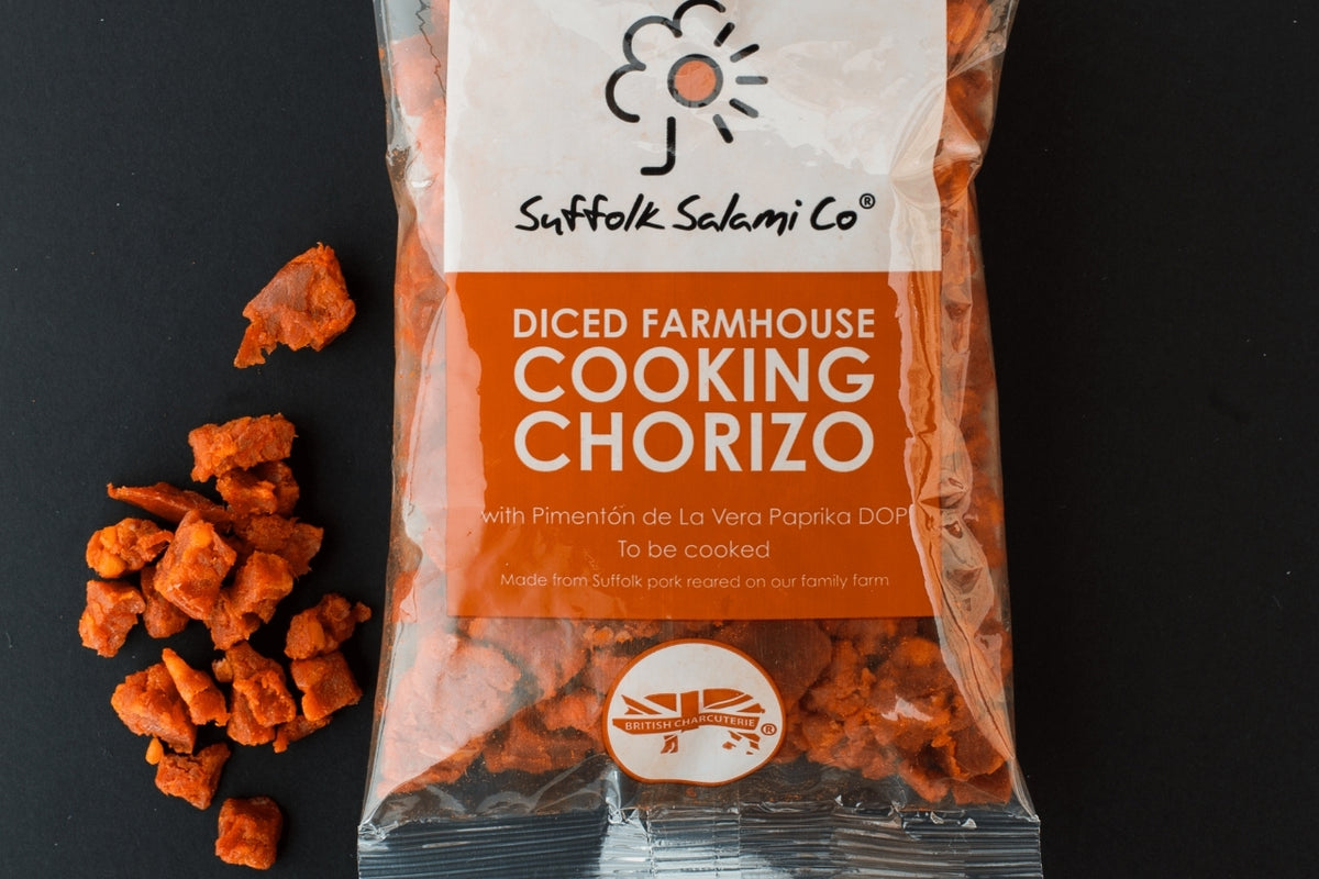 Diced Farmhouse Cooking Chorizo 100g – Suffolk Salami