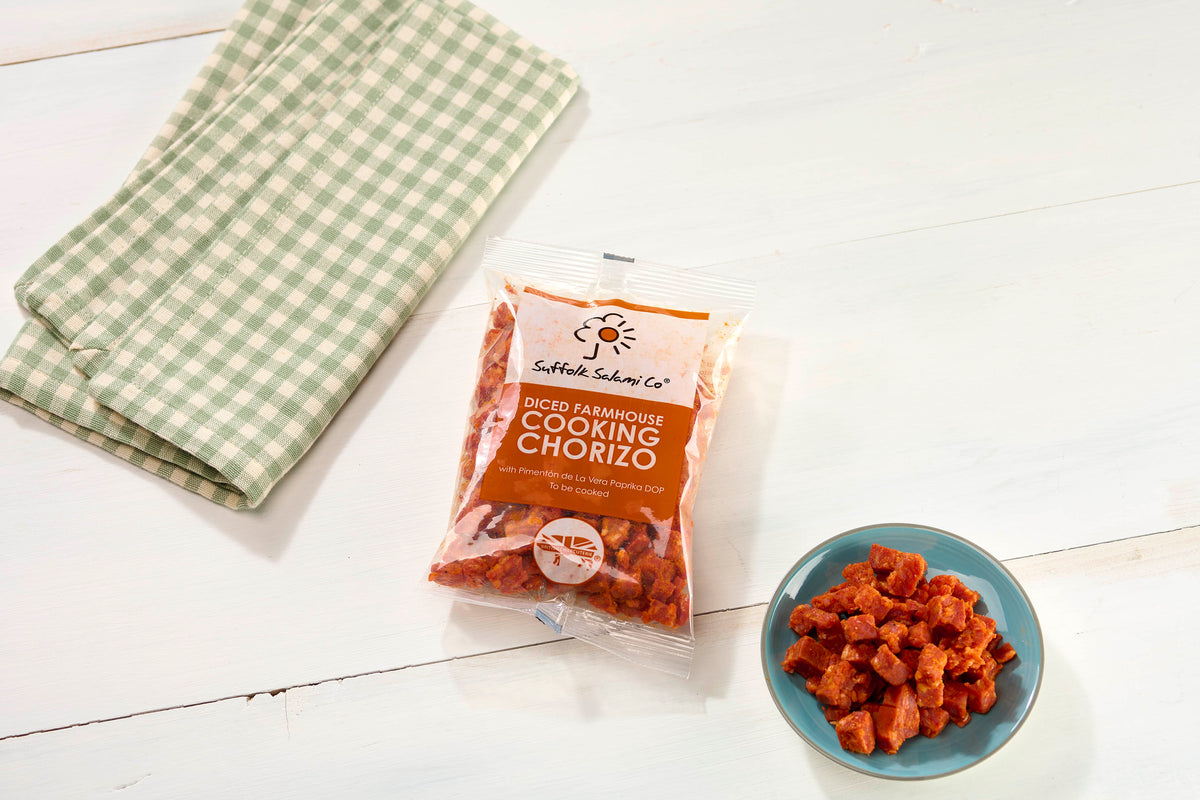 Diced Farmhouse Cooking Chorizo 100g – Suffolk Salami